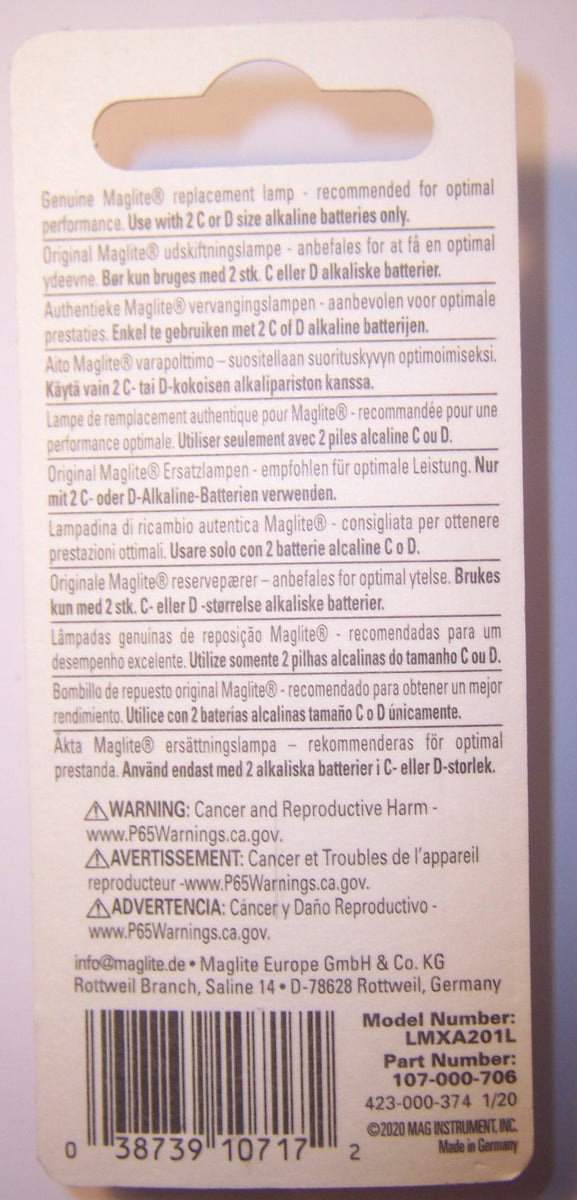 Maglite 2 Cell C & D Replacement Maglight Bulb MAG-NUM Star II Xenon ...